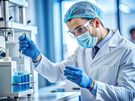 Precise Data Collection A Scientist Utilizes Flow Cytometry To Analyze Microscopic Cells In A