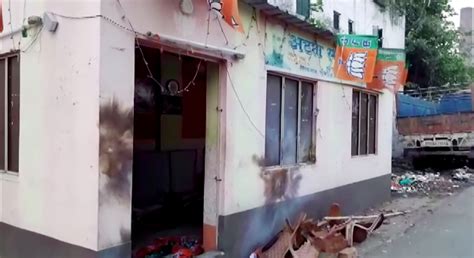Violence Breaks Out In Bengal Day After Poll Results Bjp Office