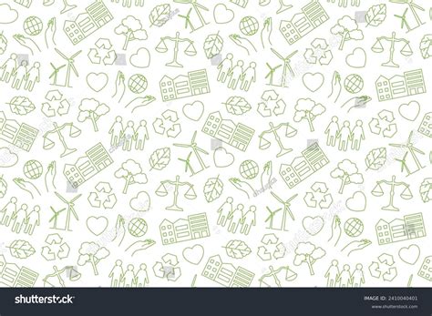 Csr Corporate Social Responsibility Seamless Pattern Stock Vector