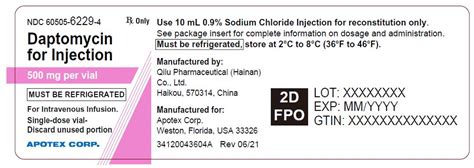 Daptomycin Injection Package Insert