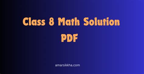 Class 8 Math Solution Pdf Download Math Guide
