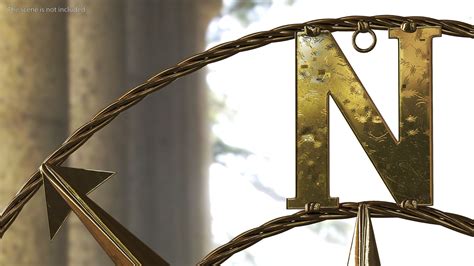 Classical Compass Rose Gold 3d Model 16 3ds Blend C4d Fbx Max