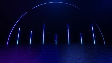 3d 기술 추상 네온 불빛 배경 빈 공간 장면 스포트라이트 어두운 밤 가상 현실 사이버 미래 공상 과학 배경 모형을 위한 거리 바닥 스튜디오 착색 된 기하학적 3차원 형태에