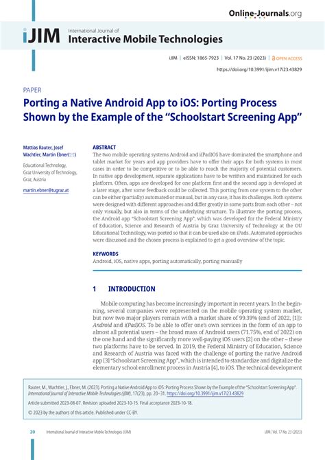 pdf porting a native android app to ios porting process shown by the