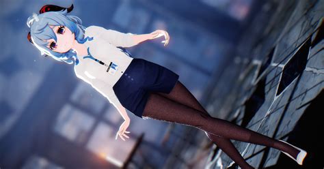 Mmd Miku Miku Dance Girl 秘书甘雨 Ol制服 Pixiv