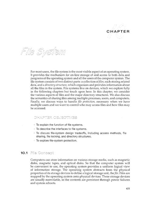Operating System Concepts Th Edition Module R For Most Users The File System Is The Most