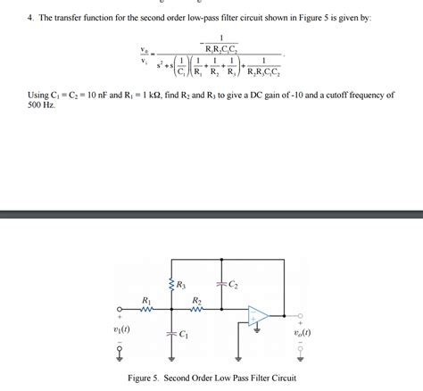 Solved The Transfer Function For The Second Order Low Pass