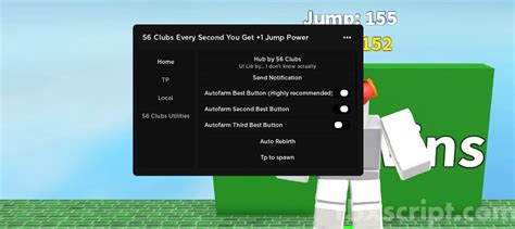 every second you get 1 jump power auto farm auto rebirth and more