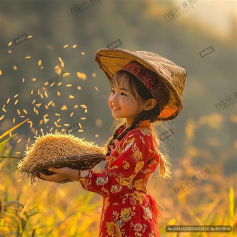 ai创作图稻香 拾稻穗儿 人像丰收 稻之倩影 稻黄时节 抱稻谷的女孩 小村姑 晒谷儿童 稻谷丰收姐弟情深 乡村小姑娘 农家小女孩 黍禾飘香 稻