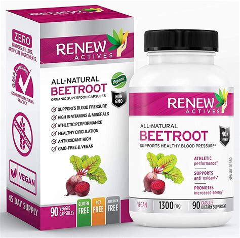 Organic Beetroot Powder Extract 1300mg Renew Actives