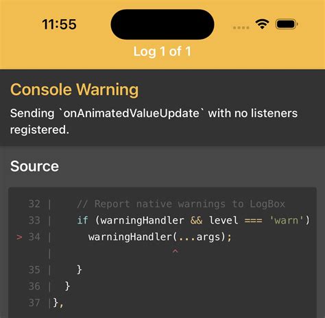 React Native Animation Warning Sending OnAnimatedValueUpdate With