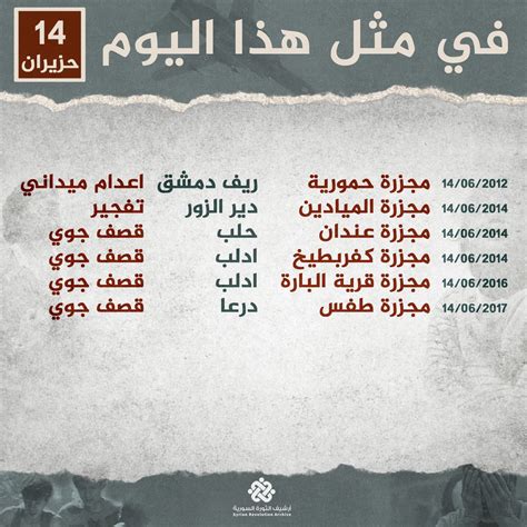 أرشيف الثورة السورية On Twitter حدث في مثل هذا اليوم 14 حزيران Sra