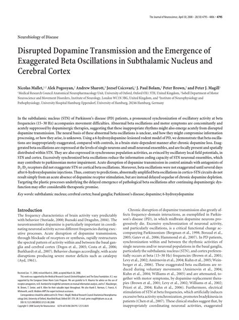 Pdf Disrupted Dopamine Transmission And The Emergence Of Exaggerated