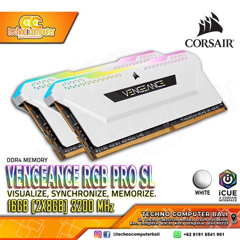 Ddr4 Corsair Vengeance Rgb Pro Sl 16gb 2x8gb Kit 3200mhz C16 White