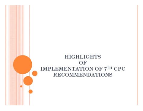 Highlights Of Implementation Of 7th Cpc Recommendations Pofinacleguide