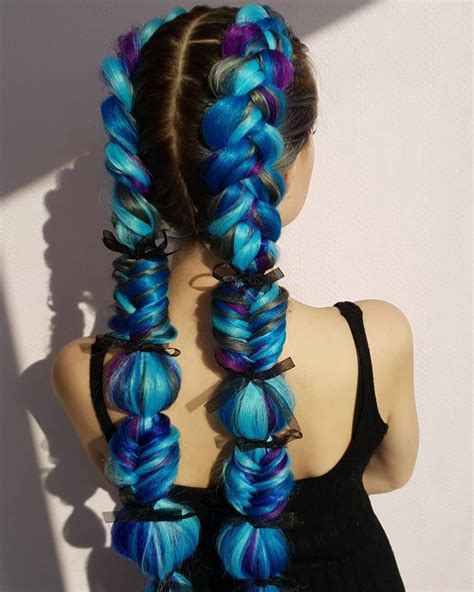 Blue Purple Braids Hair Styles Rave Hair Braided Hairstyles