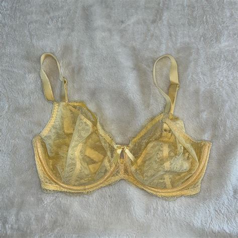 Freya Yellow Lace Bra Size Us 30h Size Uk Depop