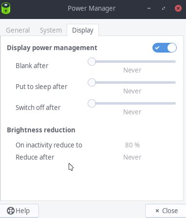 XFCE Xfce Power Manager XFCE EndeavourOS