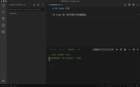 储藏修改：stash《 Vs Code：源代码管理 》 宁皓网