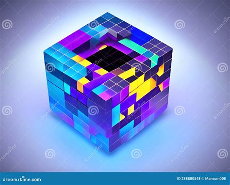 Abstract 3d Cube Background Colorful Geometric Shape Technology Background Illustration Stock