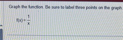 Solved Graph The Function Be Sure To Label Three Points On