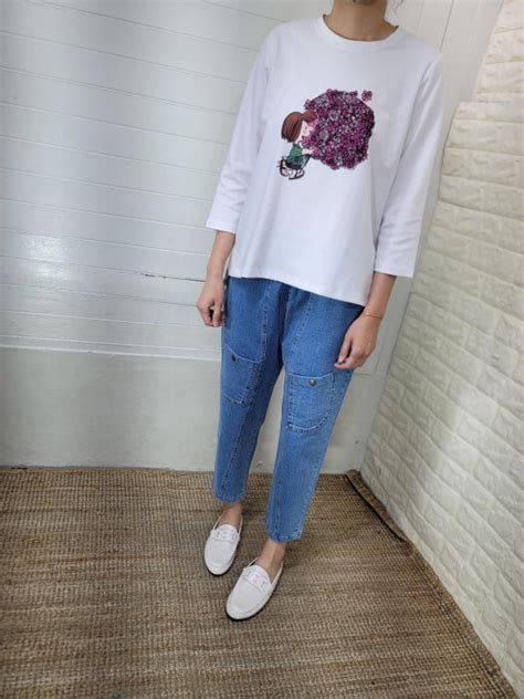 正韓korea 韓國空運dieselpunk史努比snoopy好朋友patty佩蒂花束7分袖t恤棉麻衫 現貨 小齊韓衣 Yahoo奇摩拍賣