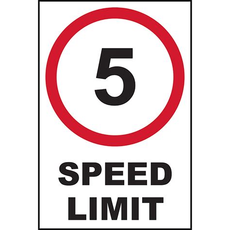 Foamex Rectangular 5mph Speed Limit Road Sign 400mm X 600mm Spectrum Industrial Speed