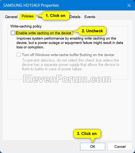 Enable Or Disable Disk Write Caching For Internal Storage Devices In