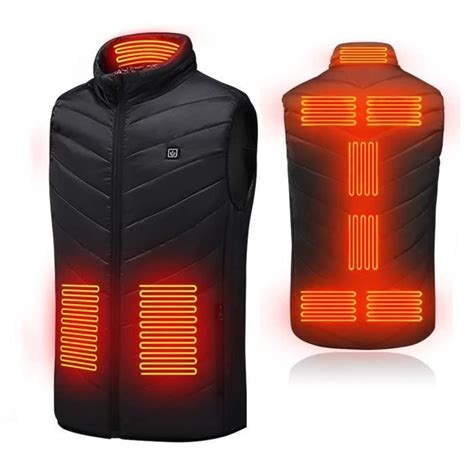 Gilet Chauffant hommes femmes VIPITH Veste Chauffante USB 3 Températures Réglables 9 Zones de