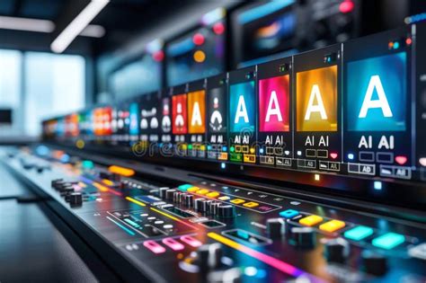 Colorful Control Panel with AI Indicators, Showcasing the Interface of Advanced Artificial ...