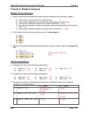 Tutorial Simple Functions Pdf AACS Programming Concepts And Design I Tutorial