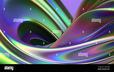 Rainbow Chrome Large Wavy Impressive Metal Plate Psychedelic Cyberpunk