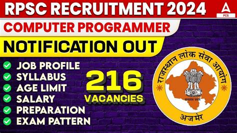 Rpsc Programmer Vacancy 2024 Salary Syllabus Job Profile Full Details Youtube