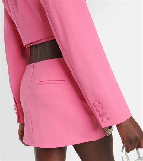 Embellished Cropped Wool Blazer In Pink Area Mytheresa