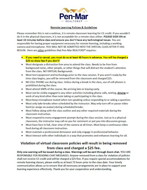 Remote Learning Policies Pen Mar Realtors®