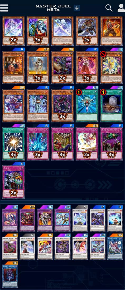 Shiranui Deck From Sagi Master Duel Meta