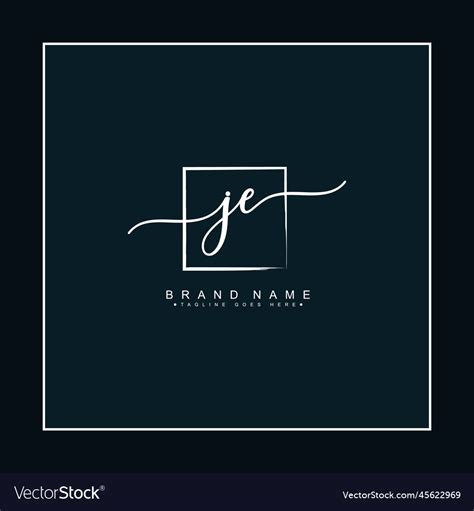 Je Simple Signature Logo Handwritten Template Vector Image