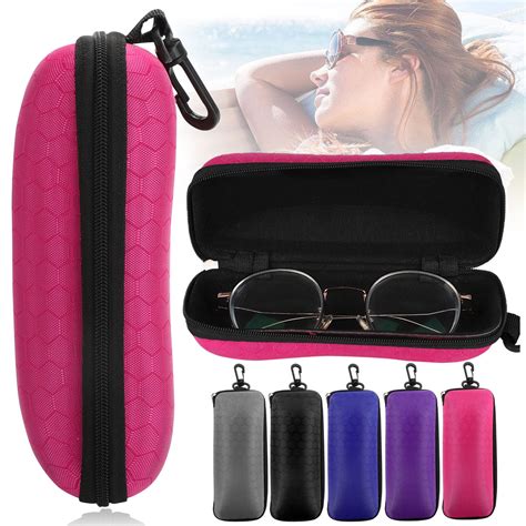 Tsv Portable Eva Sunglasses Case Zipper Glasses Box With Hook Hard