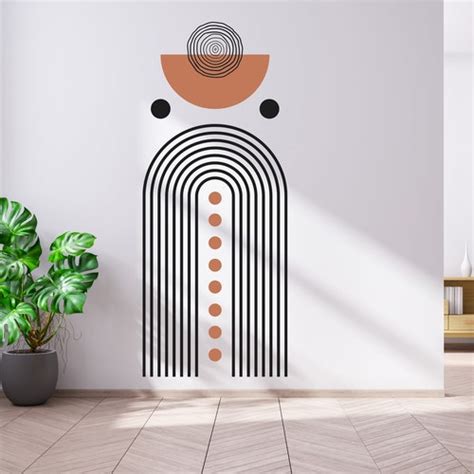 Boho Wall Decal Abstract Modern Wall Art Geometric Wall Etsy