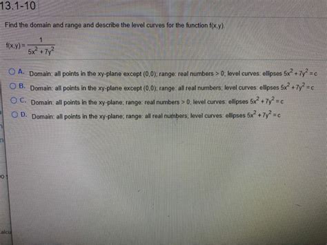 solved 13 1 10 find the domain and range and describe the