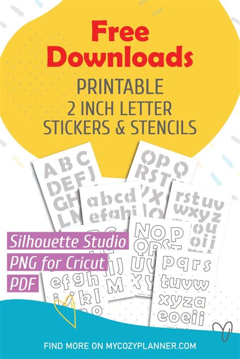 Free Printable 2 Inch Letters Stickers And Stencils Worksheets Library
