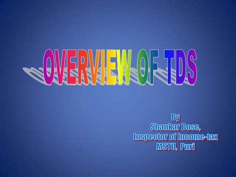 Tds Tax Deducted At Source Ppt