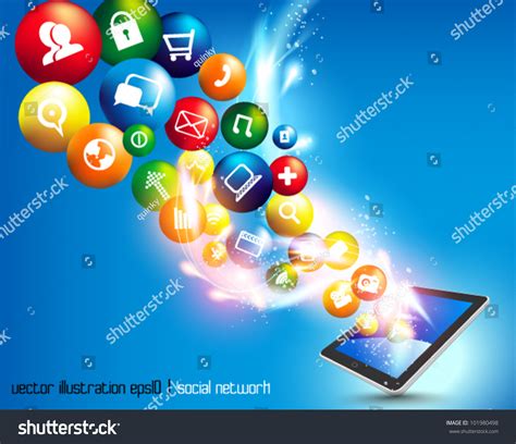 Conceptual Social Networking Graphic Design Stock Vector 101980498