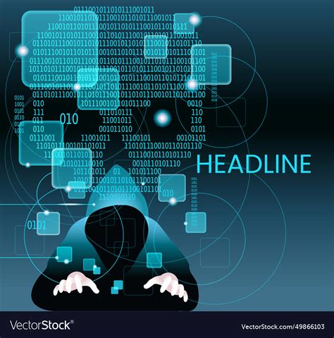 Cyber Attack Business Concept Anonymous Hacker Vector Image