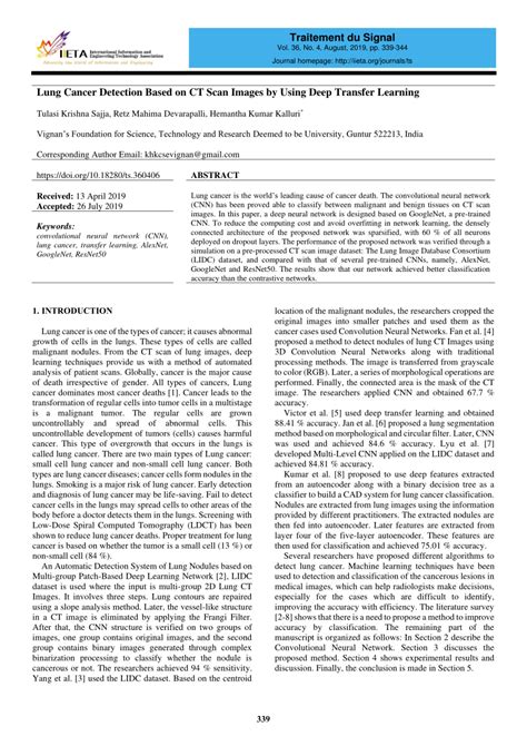 Pdf Lung Cancer Detection Based On Ct Scan Images By Using Deep Transfer Learning