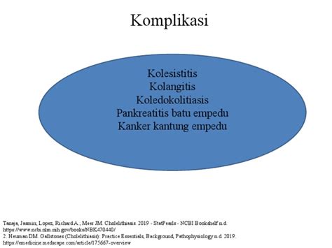 Komplikasi Kolesistitis Kolangitis Koledokolitiasis Pankreatitis Batu Empedu Kanker Kantung
