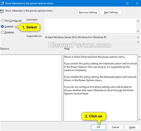 Add Or Remove Hibernate On Power Menu In Windows 11 Windows 11 Forum