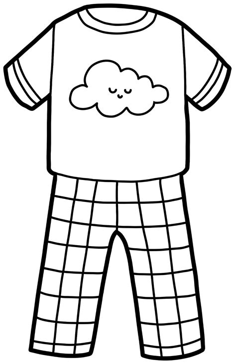 Free Printable Cute Pajamas Coloring Page In 2022 Pajama Day Paper
