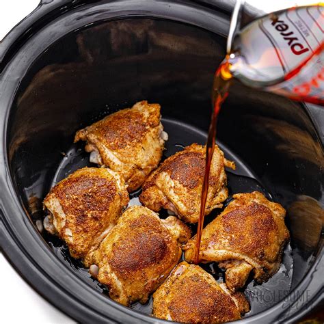 Crock Pot Chicken Thighs Honey Garlic Wholesome Yum