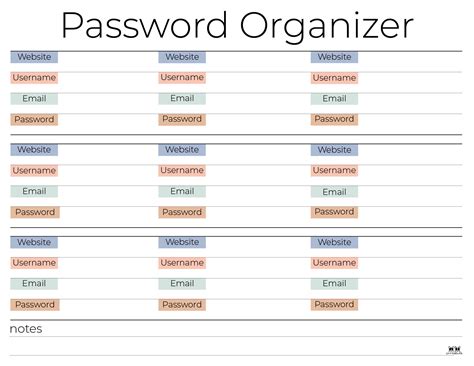 Password Logs And Trackers 25 Free Printables Printabulls